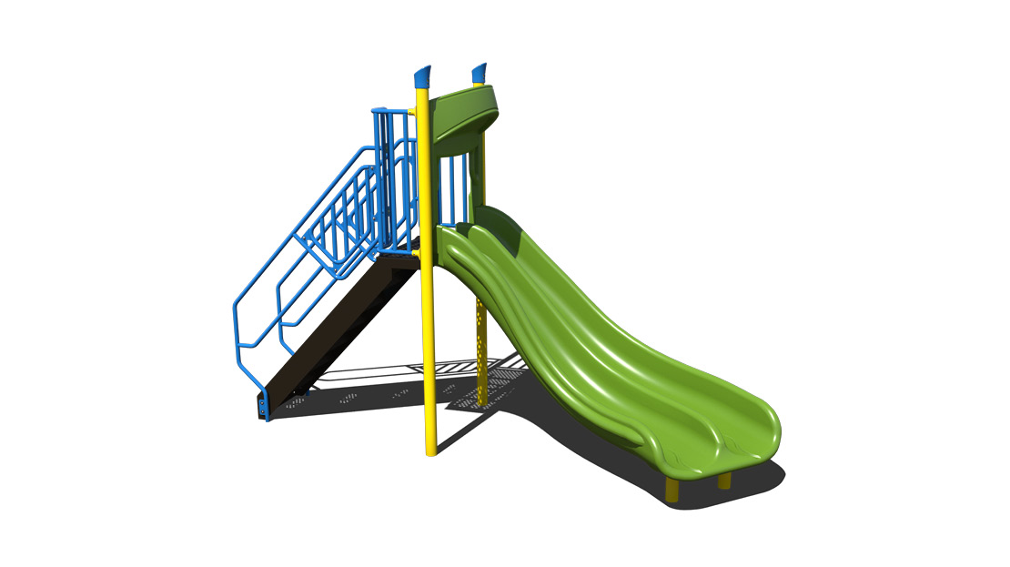 Freestanding Double Curve Slide